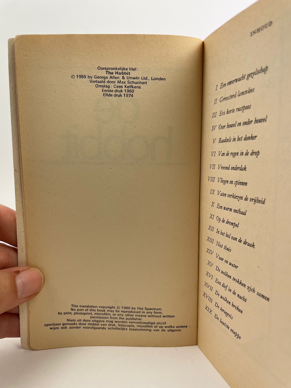 J.R.R. Tolkien, De Hobbit, Dutch, paperback, 1974, 11th printing - clp0989